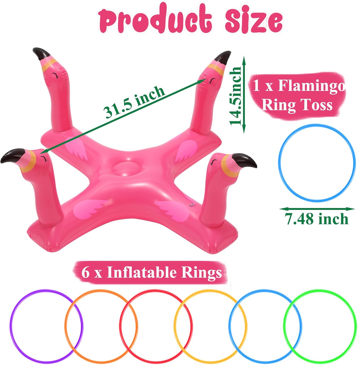 Inflatable Flamingo Ring Toss Game Set - Mimi's Party Palace